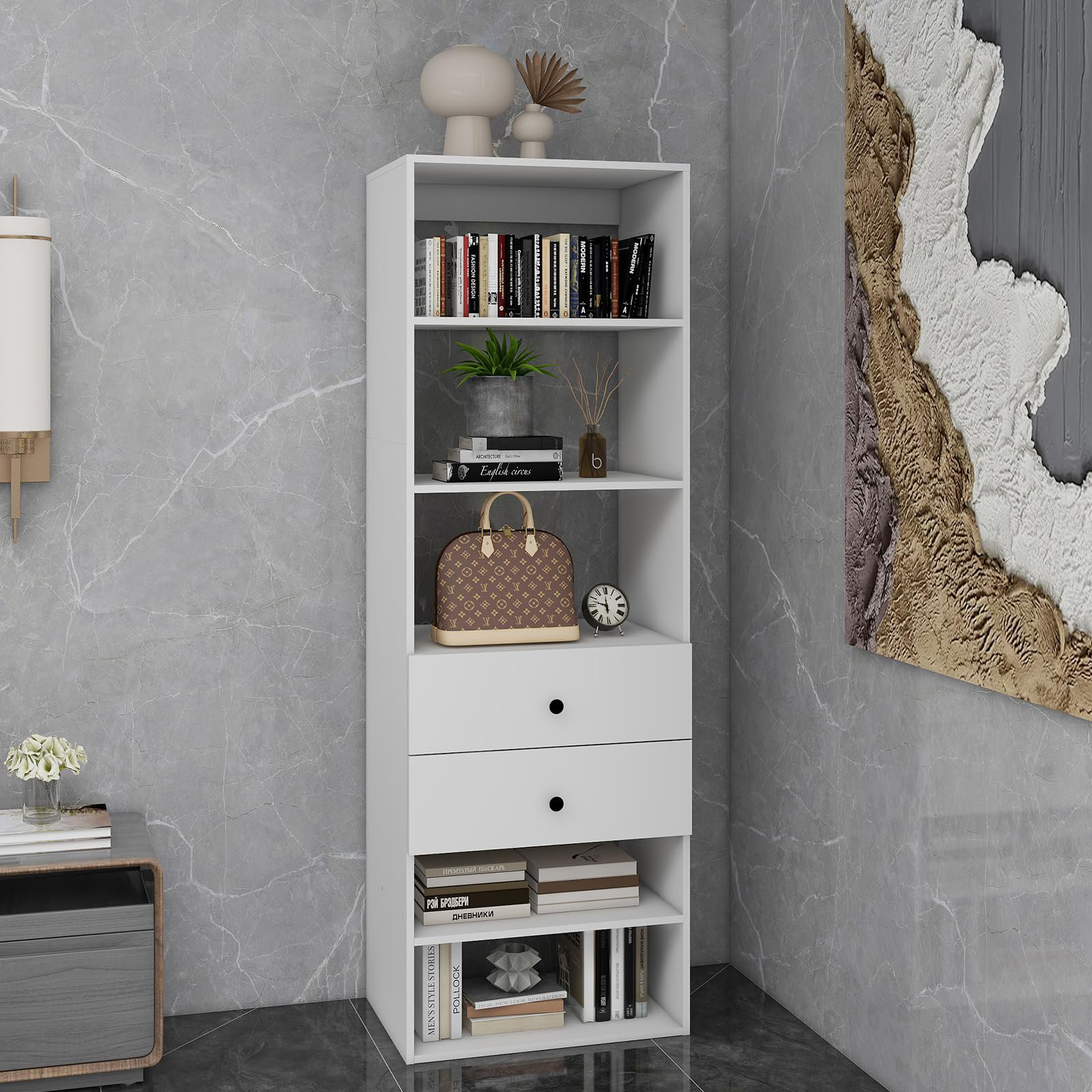 Latitude Run® Modular Closet Organizer System with 2 Drawers, Closet ...