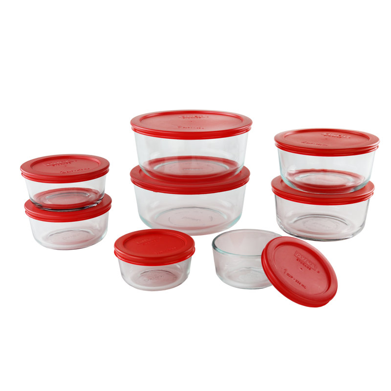 Pyrex Simply Store Nesting Glass 8 Container Food Storage Set & Reviews ...