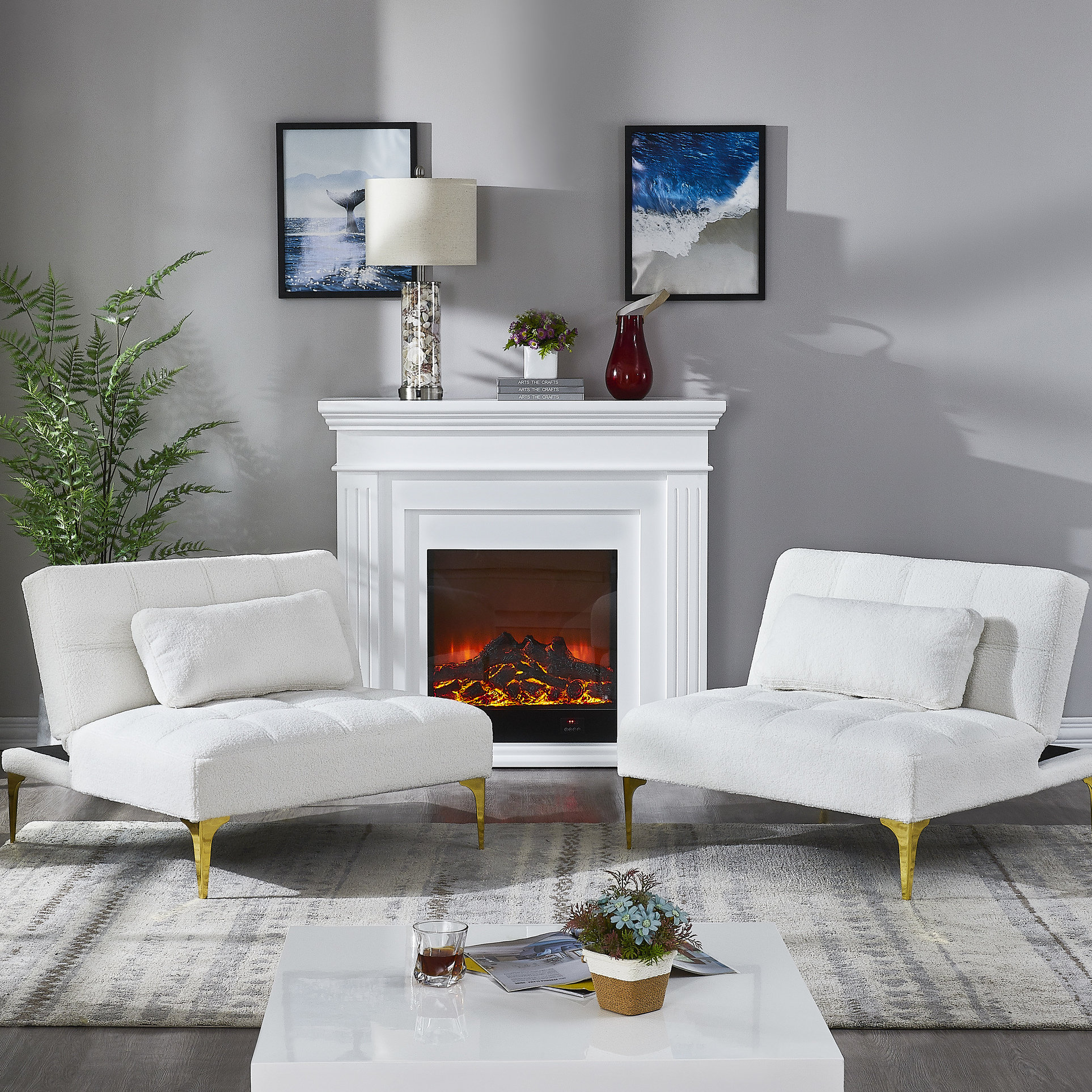 Latitude Run® Convertible Bed In White With And Relaxing Fabric ...