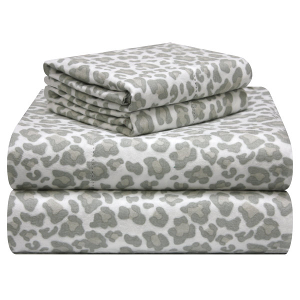 Pointehaven 100% Cotton Flannel Animal Print Sheet Set & Reviews | Wayfair
