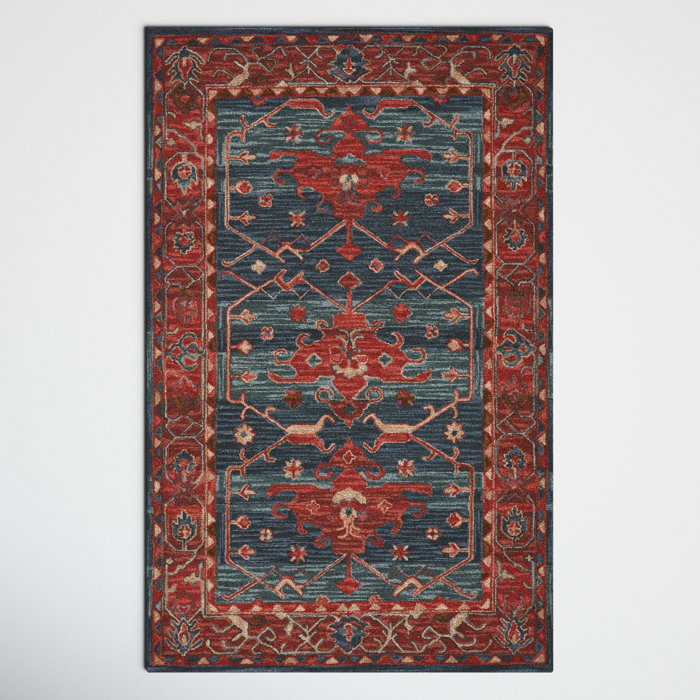 Corla Oriental Handmade Tufted Wool Red/Blue Area Rug & Reviews | Birch ...