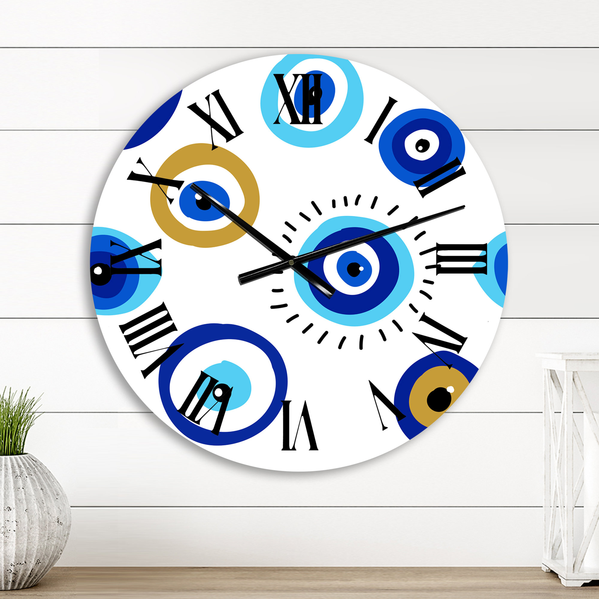 East Urban Home Evil Eye Protection Talisman I Wall Clock | Wayfair