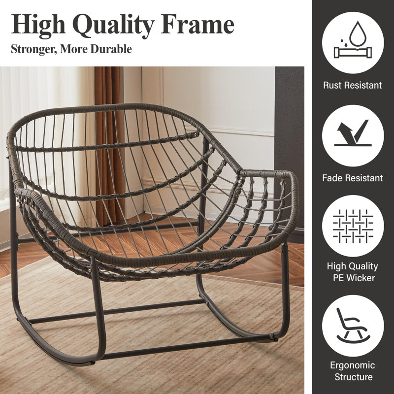 Wildon Home® Cadynce Wicker Outdoor Rocker Chair | Wayfair
