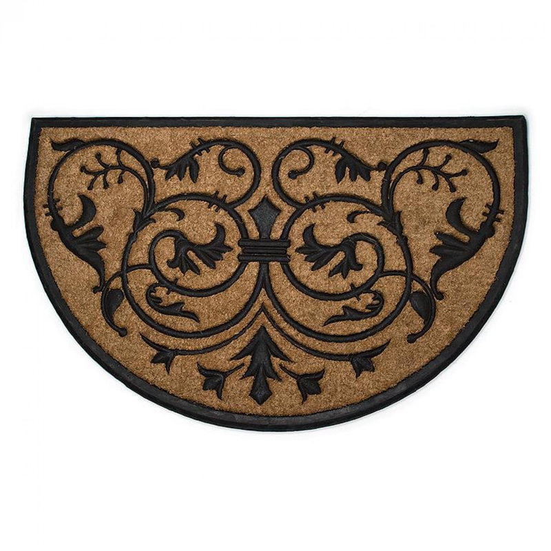 One Allium Way® Half Round Scroll Doormat | Wayfair