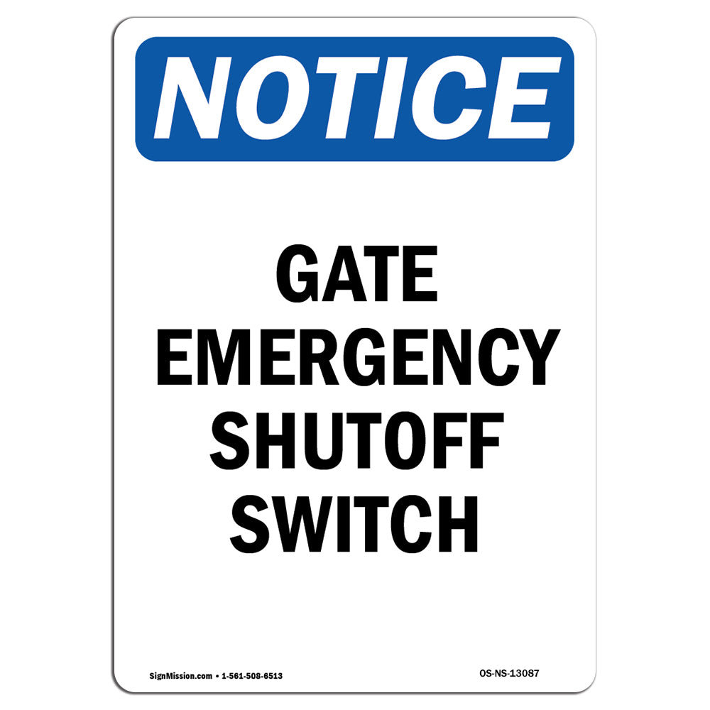 SignMission Gate Emergency Shutoff Switch Sign | Wayfair
