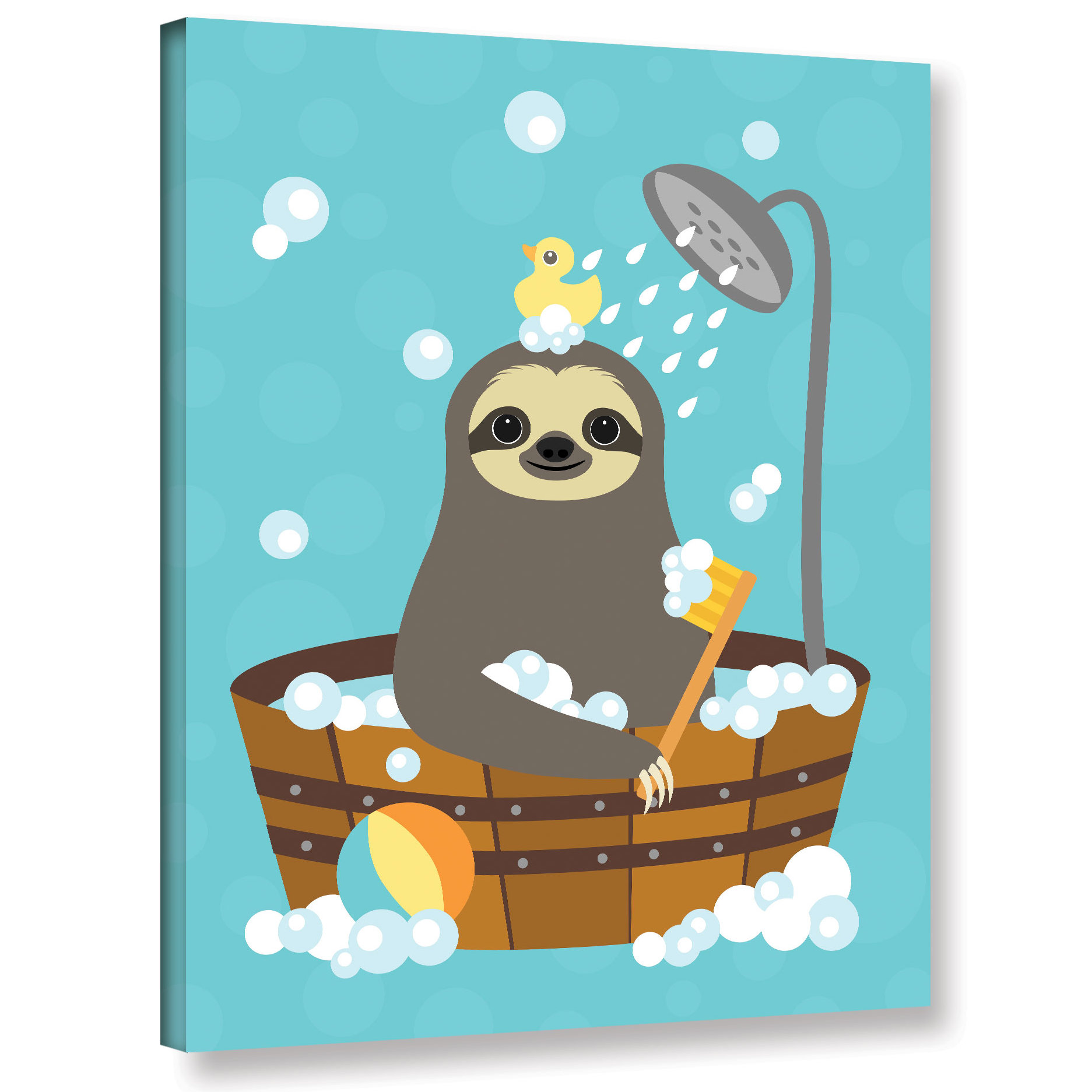 Wrought Studio Bathing Sloth by Nancy nLee - Graphic Art Print on ...