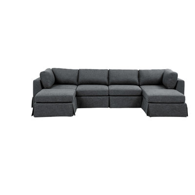 Lark Manor Allende 6 - Piece Upholstered Sectional & Reviews | Wayfair