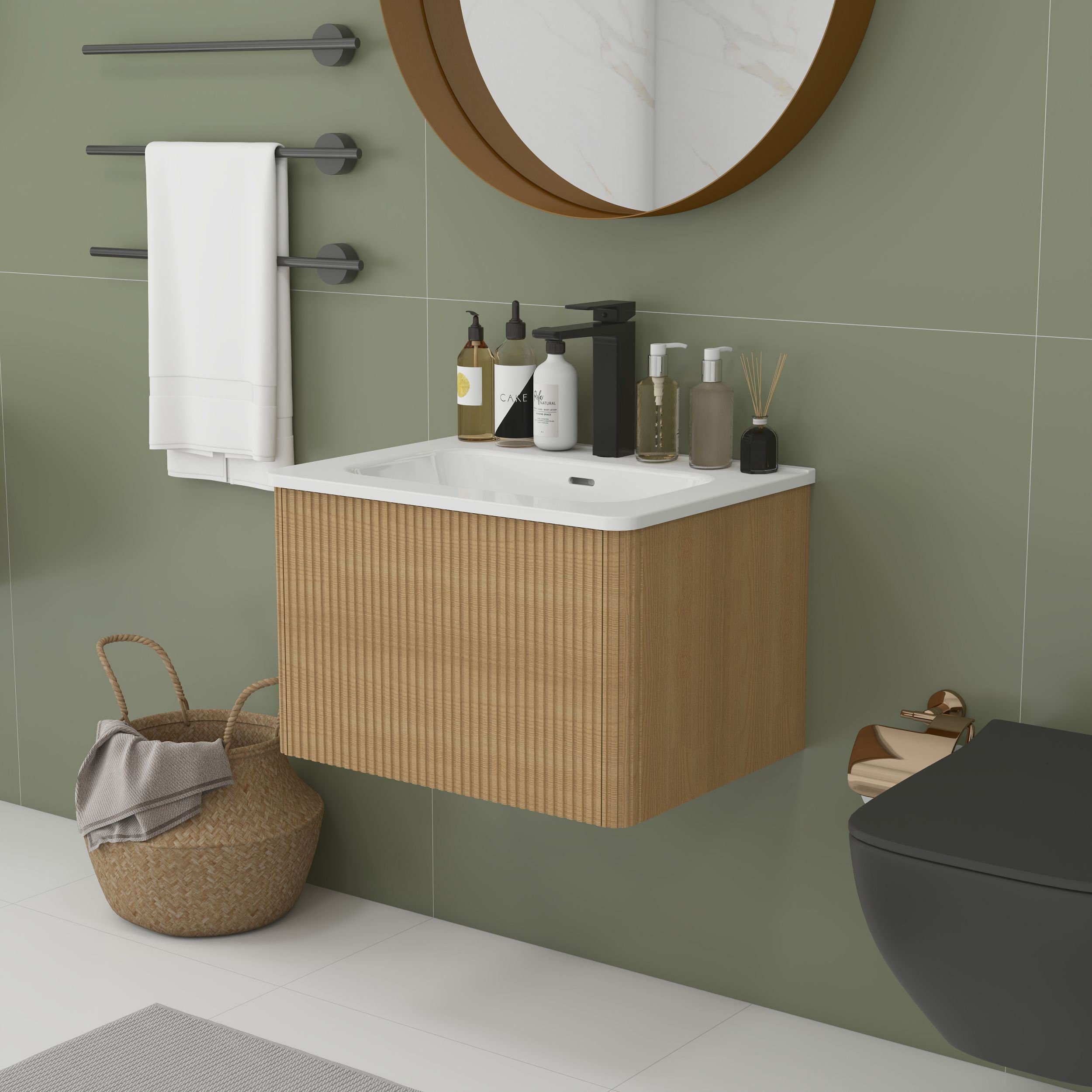 Ebern Designs Minimalist Style Bathroom Vanity Sets | Wayfair