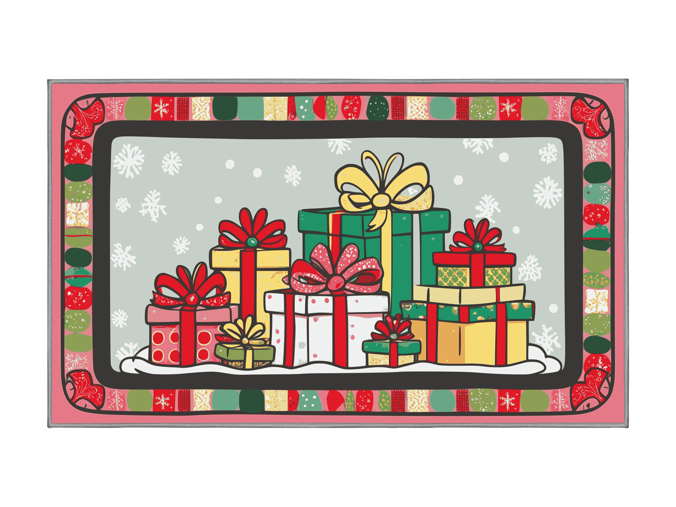 The Holiday Aisle® Washable Christmas Winter Holiday Rug | Wayfair