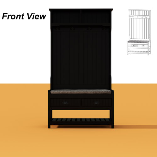 Red Barrel Studio® Modern Hall Tree with Bench and Shoe Storage ...