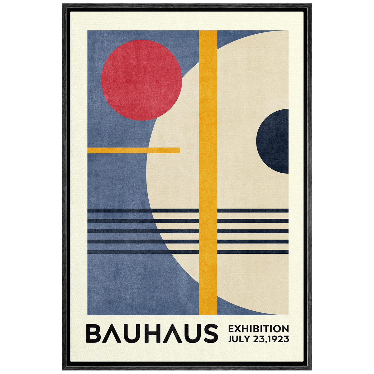 IDEA4WALL Abstract Vibrant Color Blocks Red And Blue Bauhaus Geometric ...