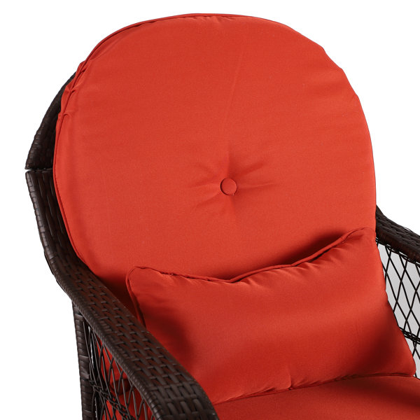 Red Barrel Studio® Outdoor Wicker Rocking Chair, Patio Rattan Rocker w ...