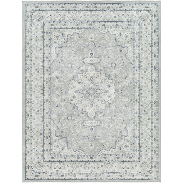 Bungalow Rose Drust Light Grey Machine Washable Area Rug & Reviews ...