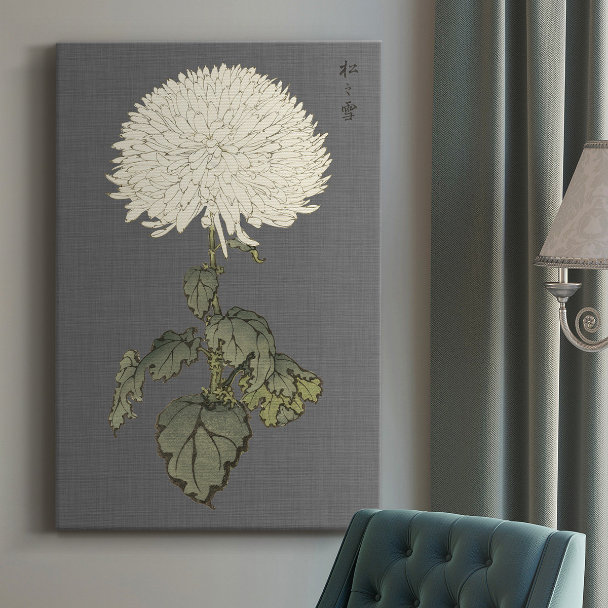 August Grove® Dramatic Ivory Mums I - Wrapped Canvas Graphic Art | Wayfair
