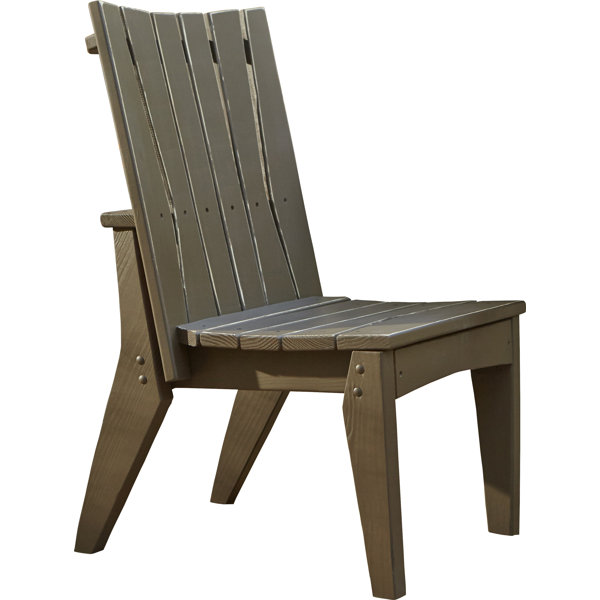 Uwharrie Hourglass Wood Outdoor Dining Side Chair with Cushion ...