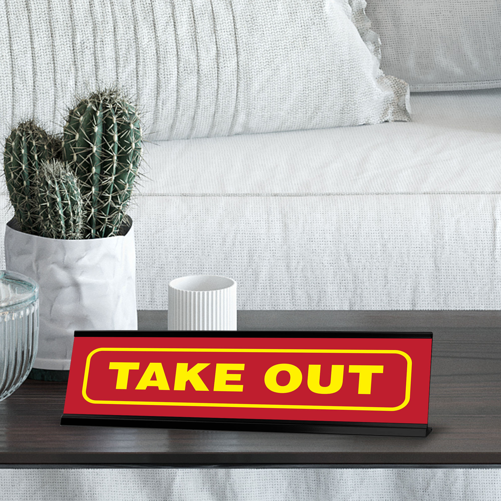 Signs ByLITA Take Out, Black Frame, Desk Sign (2X8") - Wayfair Canada