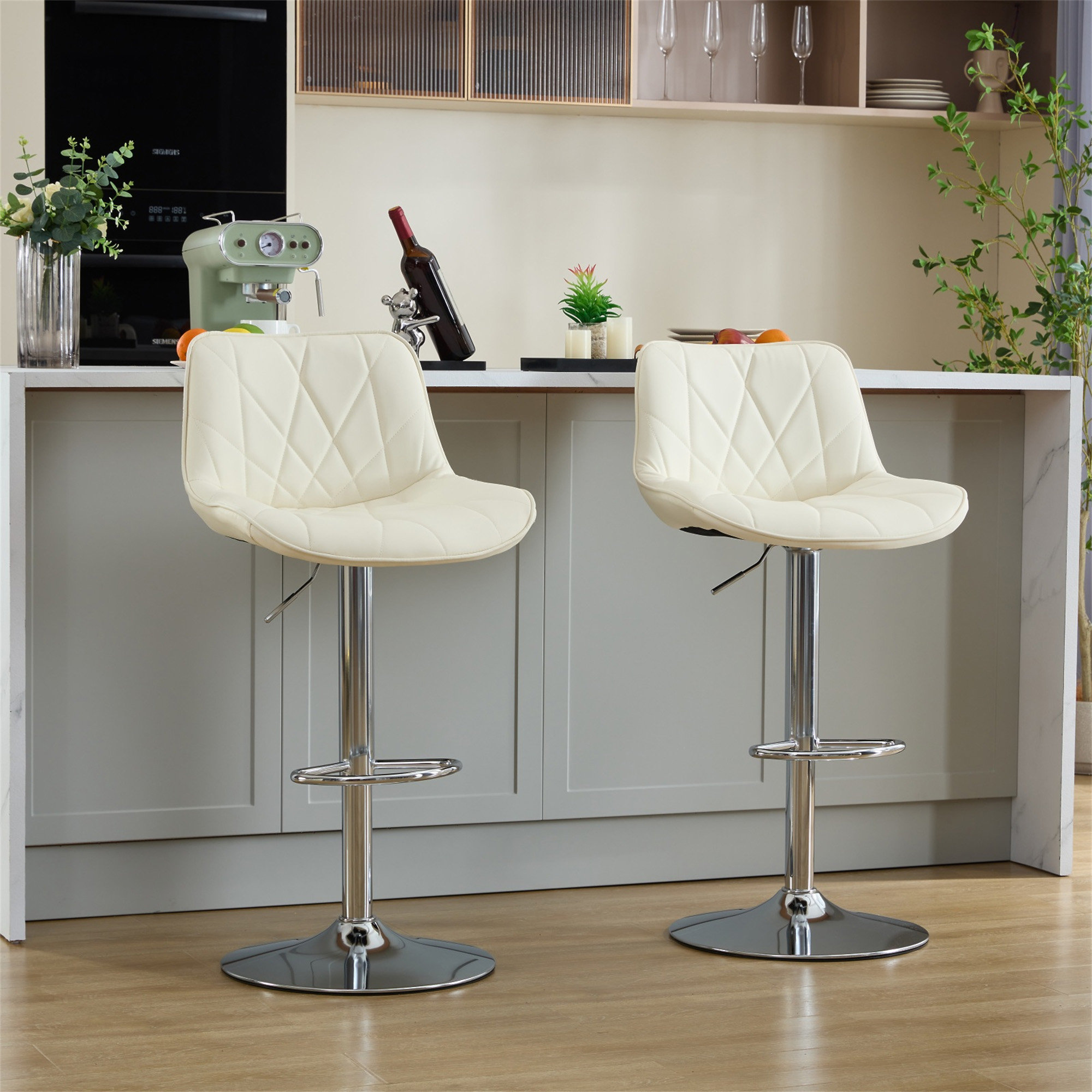 Ivy Bronx Counter Height Bar Stools Kitchen Island Barstools Adjustable ...
