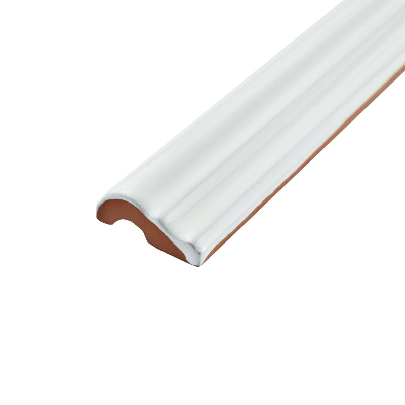 Merola Tile Blanco 8" x 1.25" Ceramic Chair Rail Tile Trim in Brillo ...
