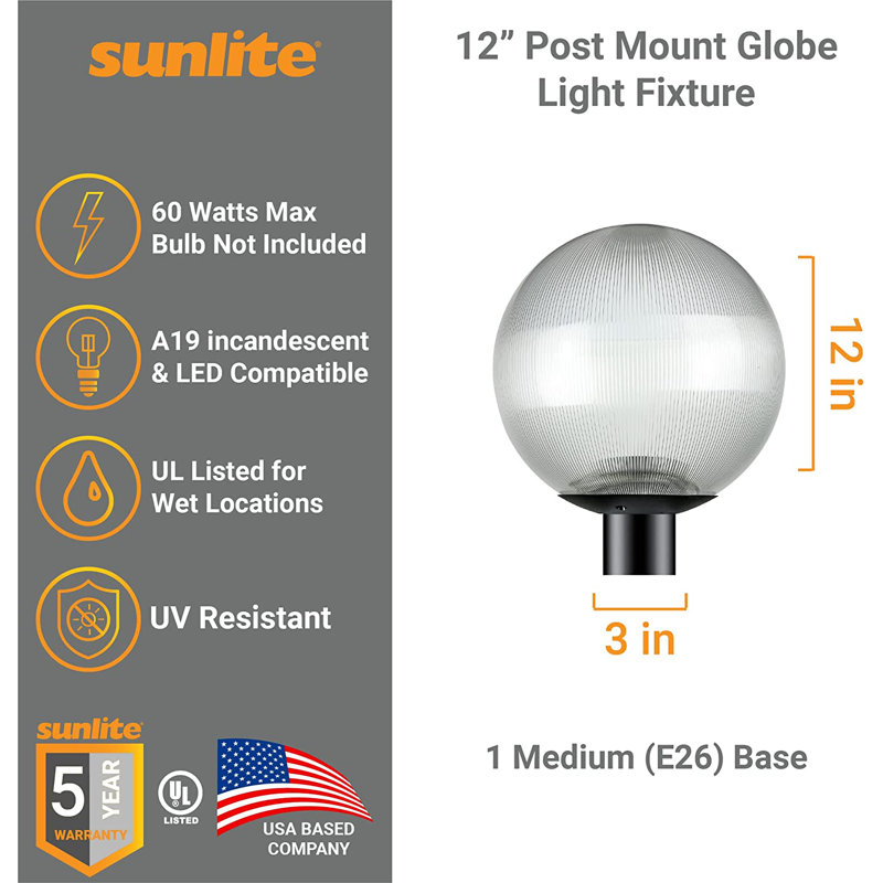 Sunlite Outdoor Globe Fixture | Wayfair