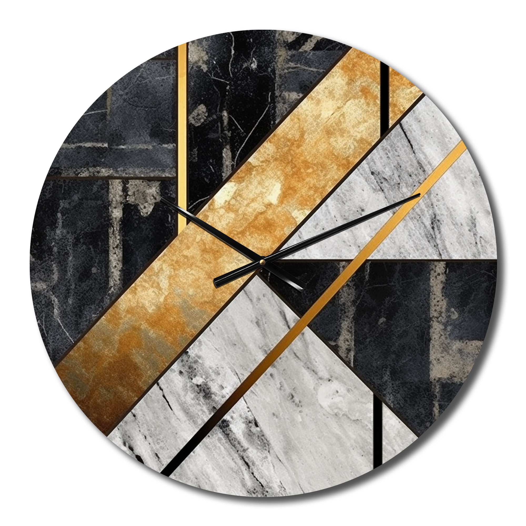 Design Art Marble Granite Agate With Touches Of Gold IX Metal Wall ...