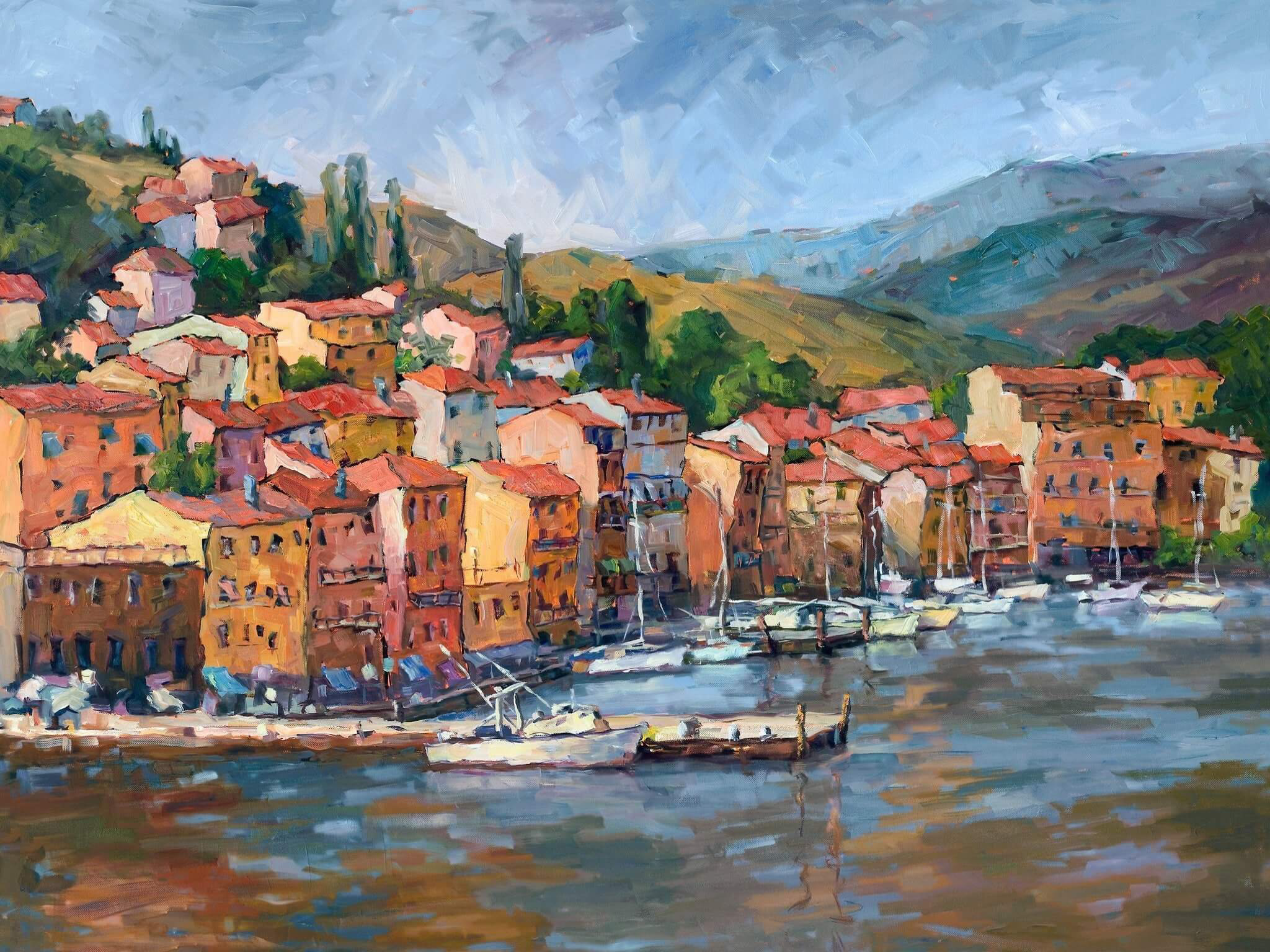 John Beard Collection Italian Coastal Village By John Beard - Fine Art ...