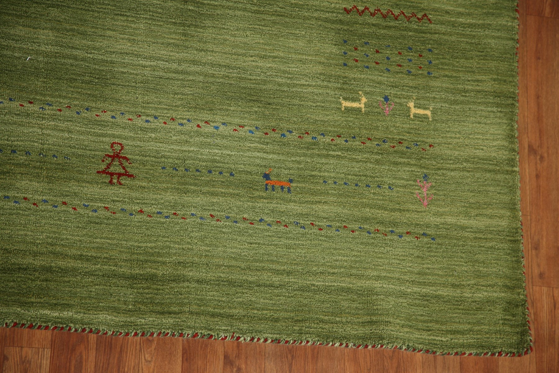 Hokku Designs Green Gabbeh Living Room Area Rug 10x14 | Wayfair