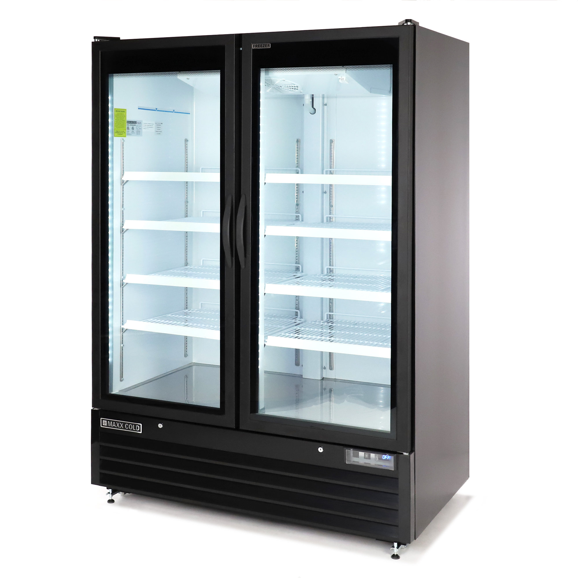 Maxx Cold 54" Glass Door Merchandiser Freezer, Double Door | Wayfair