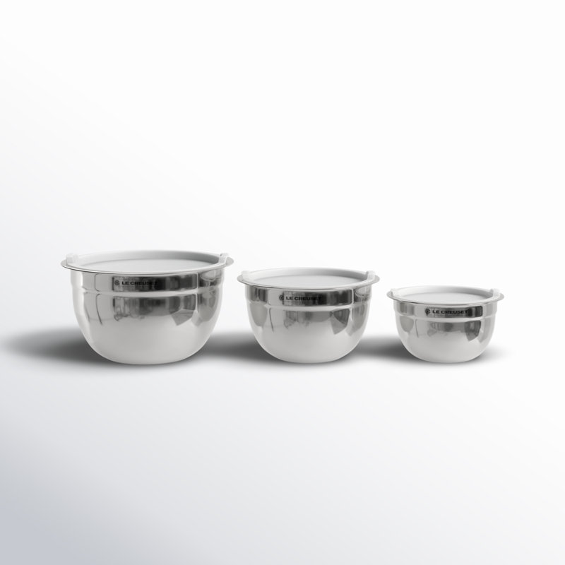 Le Creuset Set of 3 Stainless Steel Mixing Bowls & Reviews | Wayfair