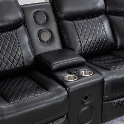 Orren Ellis Aundre Power Reclining Sectional With Speaker | Wayfair