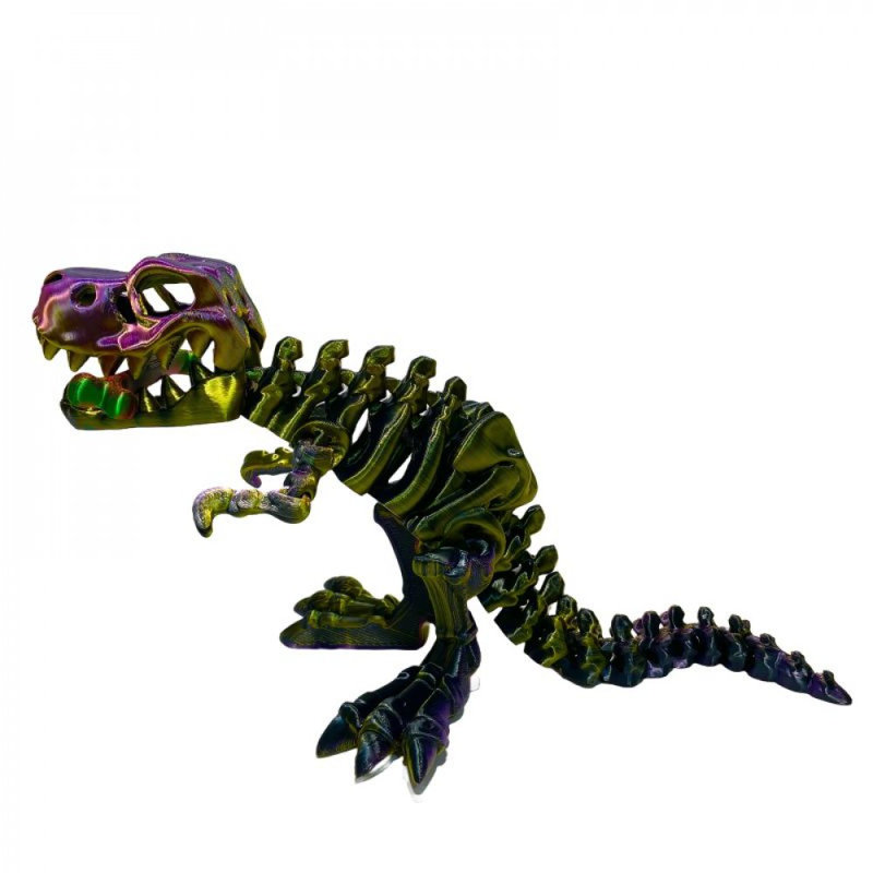 Trinx 3D Printed Shiny Body T Rex Skeleton Figurine | Wayfair