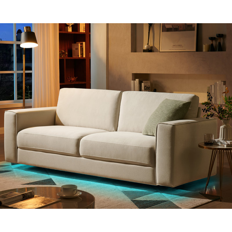 Wrought Studio™ Modern Sofa, 89 inch 3 Seater Sofa with LED light ...
