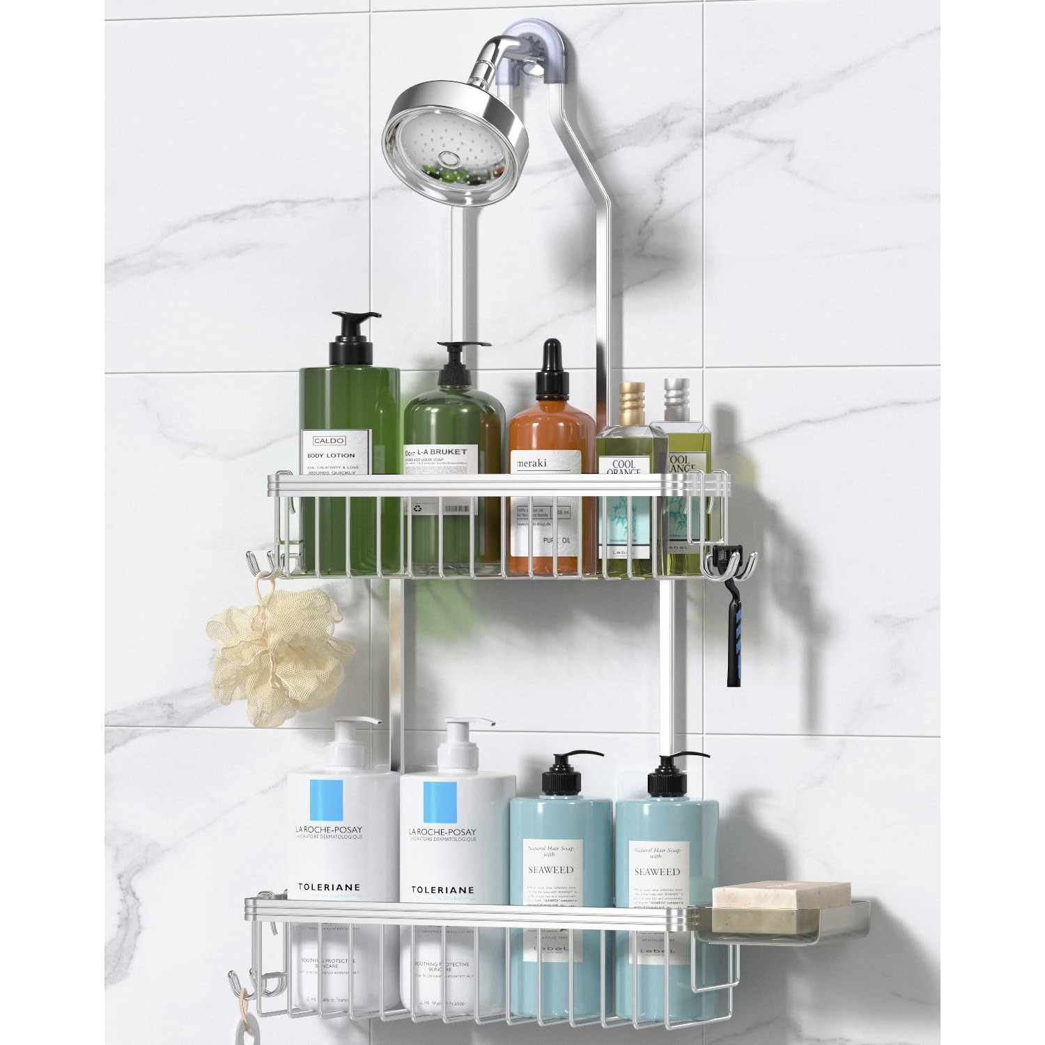 Rebrilliant Shower Caddy Hanging, Never Rust Shower Organizer Hanging ...