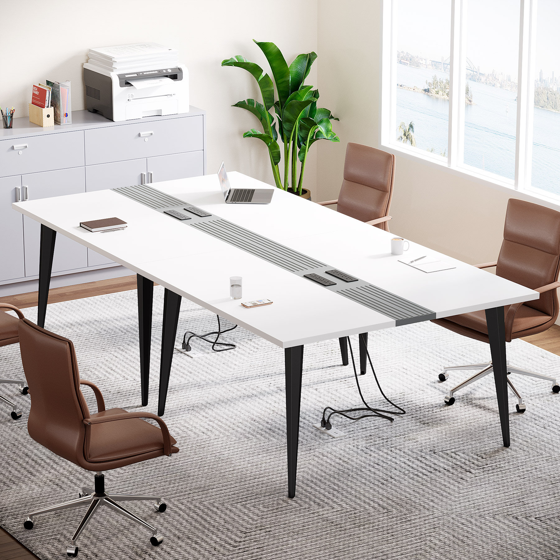 Inbox Zero Square Conference Table With Power Outlet | Wayfair