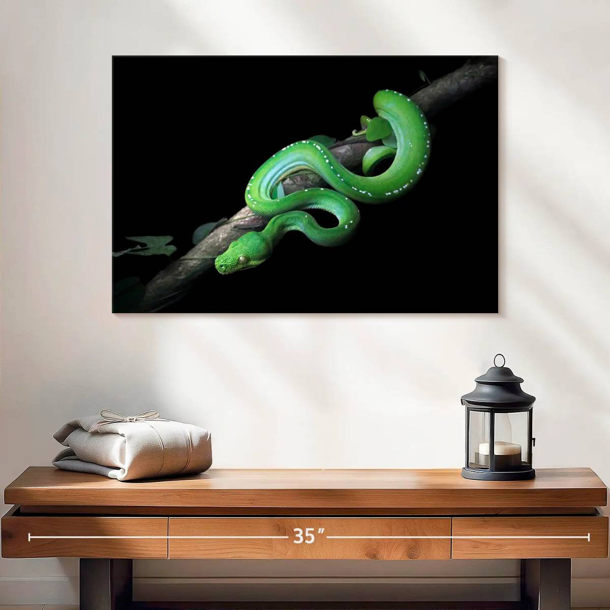 Ebern Designs Brampt Green Python Slithering On A Branch | Wayfair