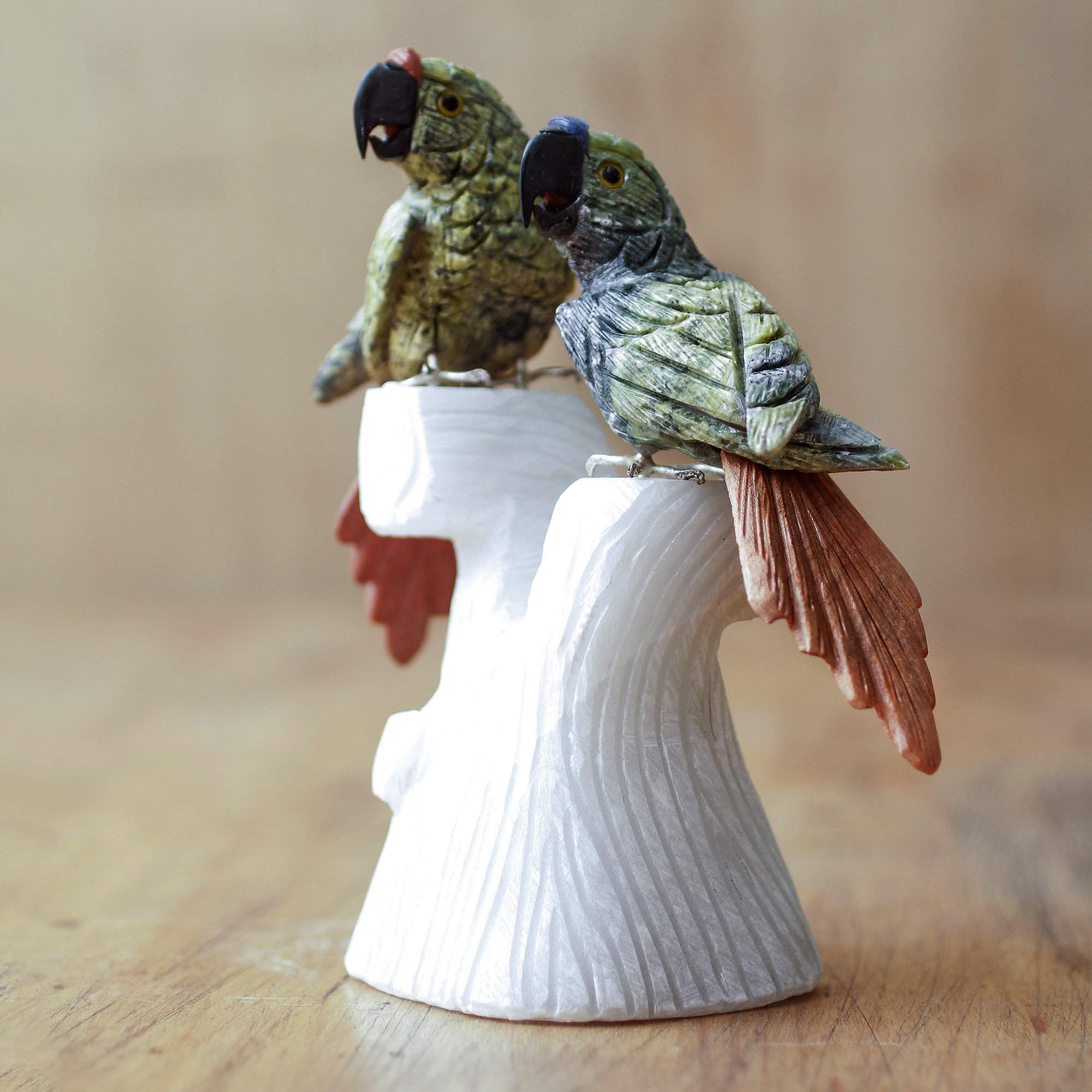 Bay Isle Home™ Shona Serpentine and Onyx Bird Figurine | Wayfair