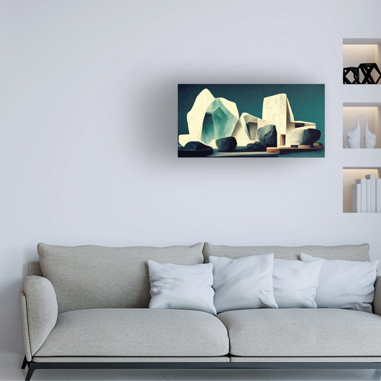 Ebern Designs Eilin The Rock Villa On Canvas by X1 Brand Print | Wayfair