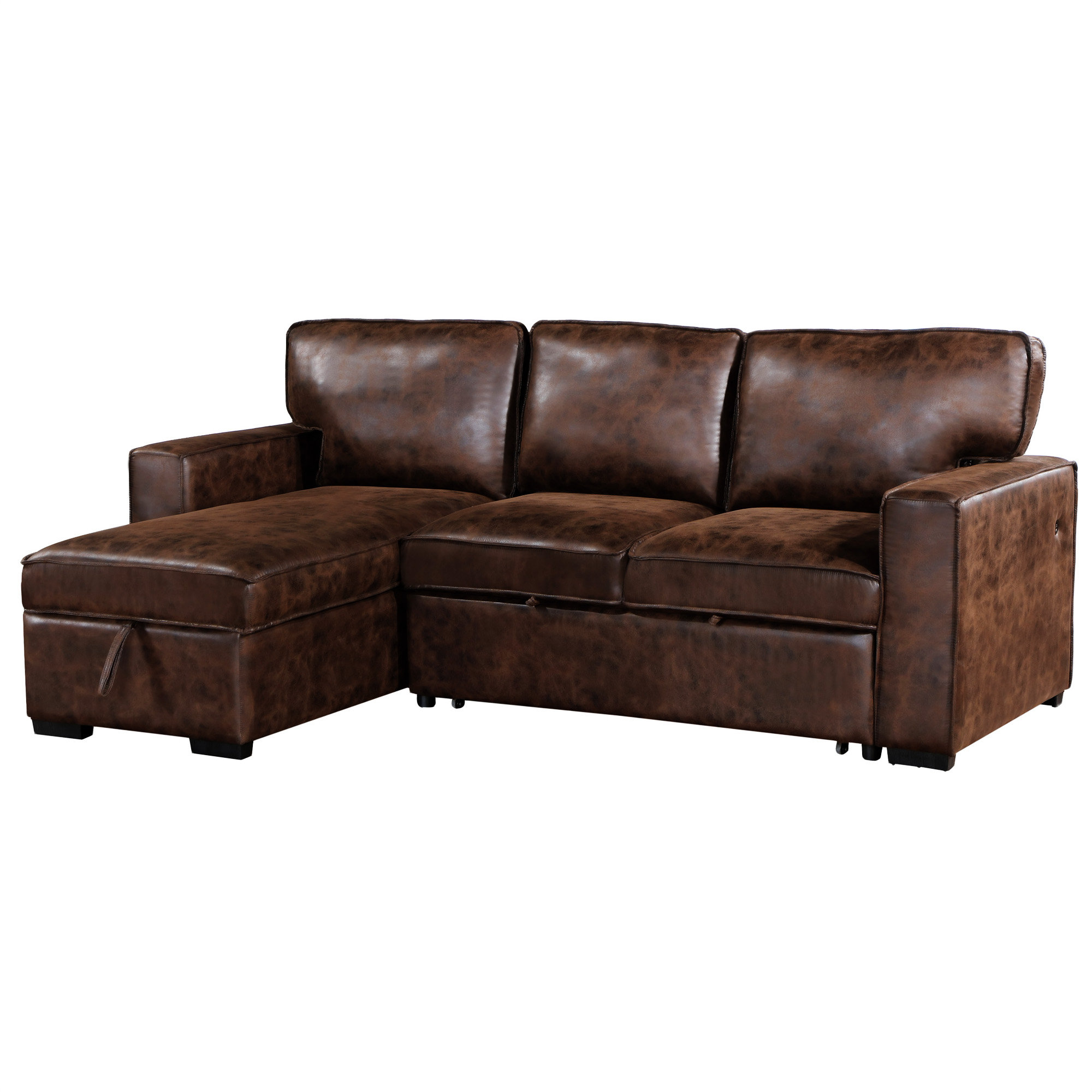 Hokku Designs TERRITORY COFFEE REVERSIBLE PULL OUT SOFA BED | Wayfair