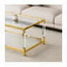 Everly Quinn Modern Minimalist Coffee Table - Gold Metal Frame ...