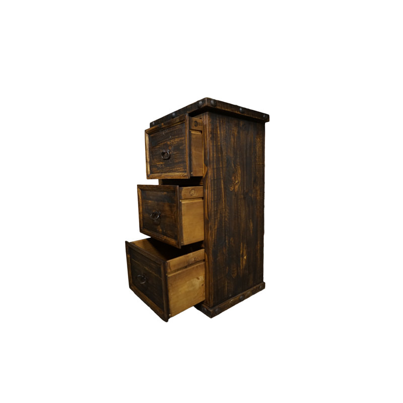Loon Peak® Rustic 3 Drawer file cabinet | Wayfair