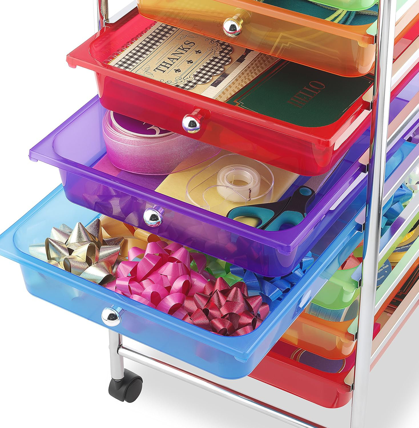 Hokku Designs 10-Drawer Rolling Craft Organizer Cart With Removable ...