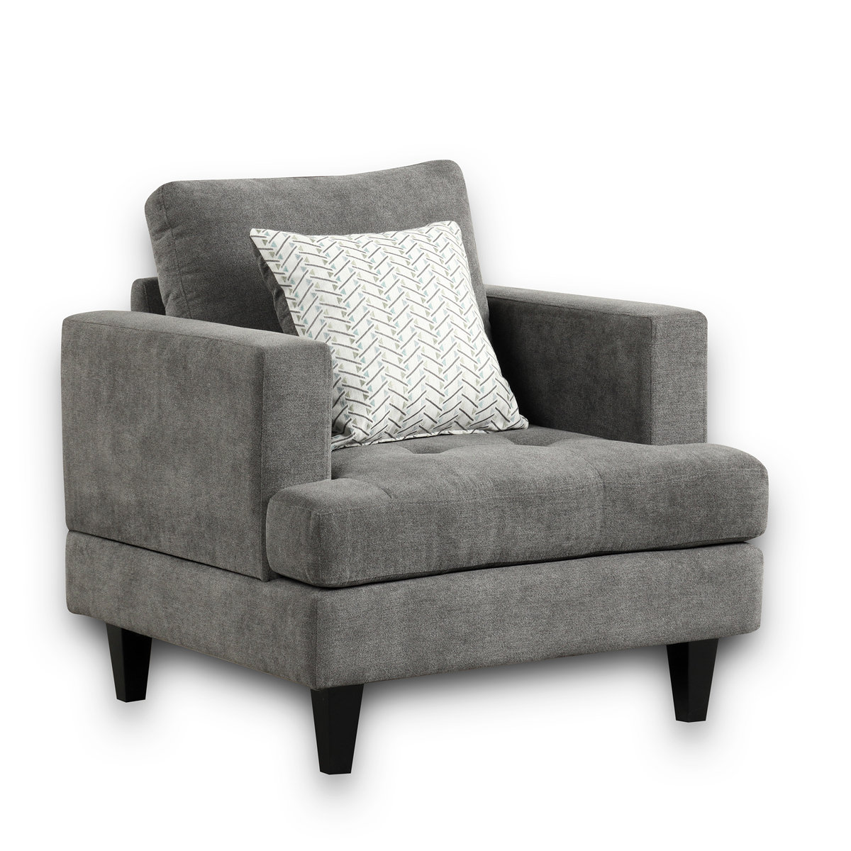 Latitude Run® Valerlan 34.59'' Wide Chenille Armchair Gray Chenille ...