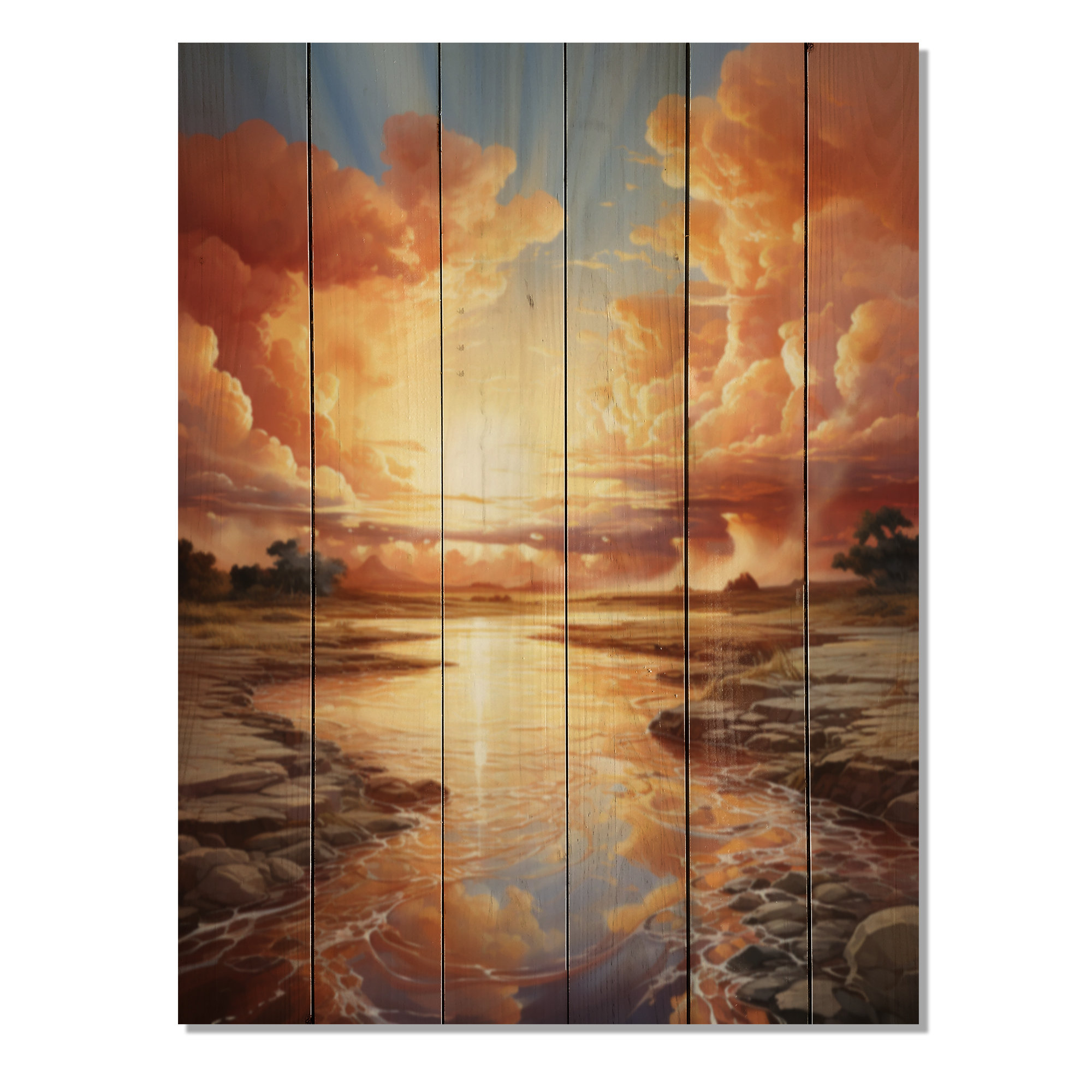 Dovecove Clouds Coastal Horizons IV On Wood Print | Wayfair