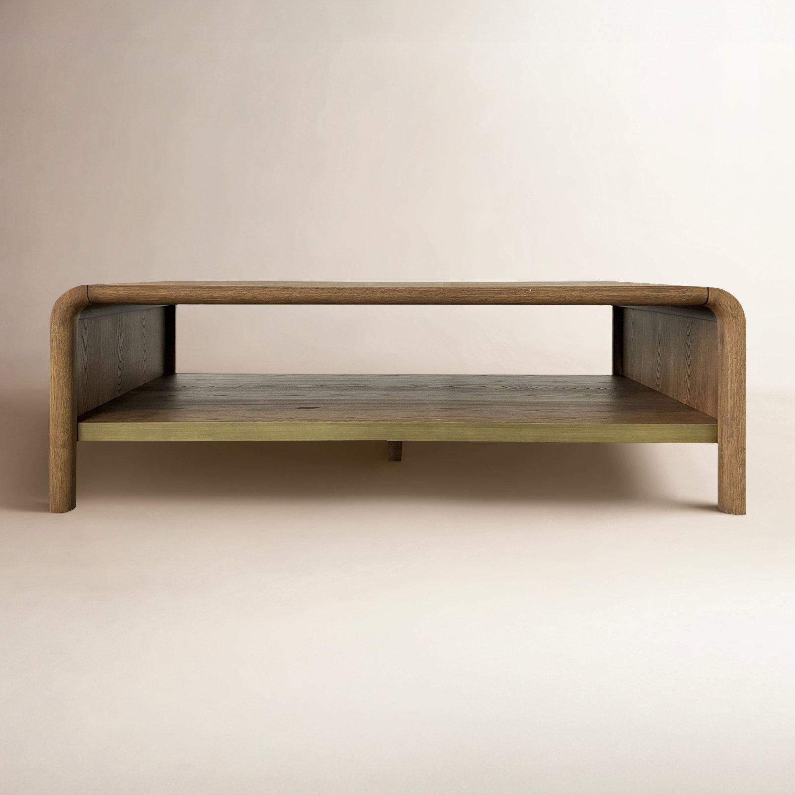 Joss & Main Amy Aurora Waterfall Wood Cocktail Table, Latte | Birch Lane