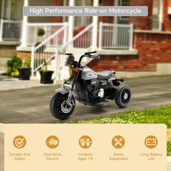 Topteng Motorized Kids Ride On Motorcycle, 6V 4 Ah Battery Powered Kids ...