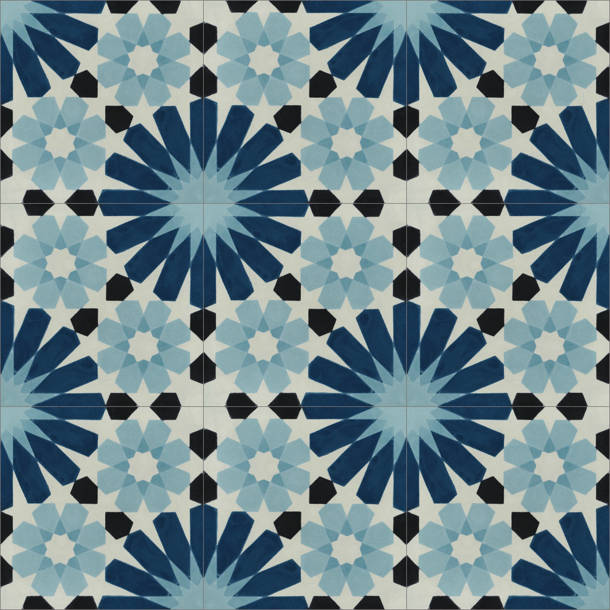 Villa Lagoon Tile Tangier Petite Blues 8" x 8" Cement Spanish ...