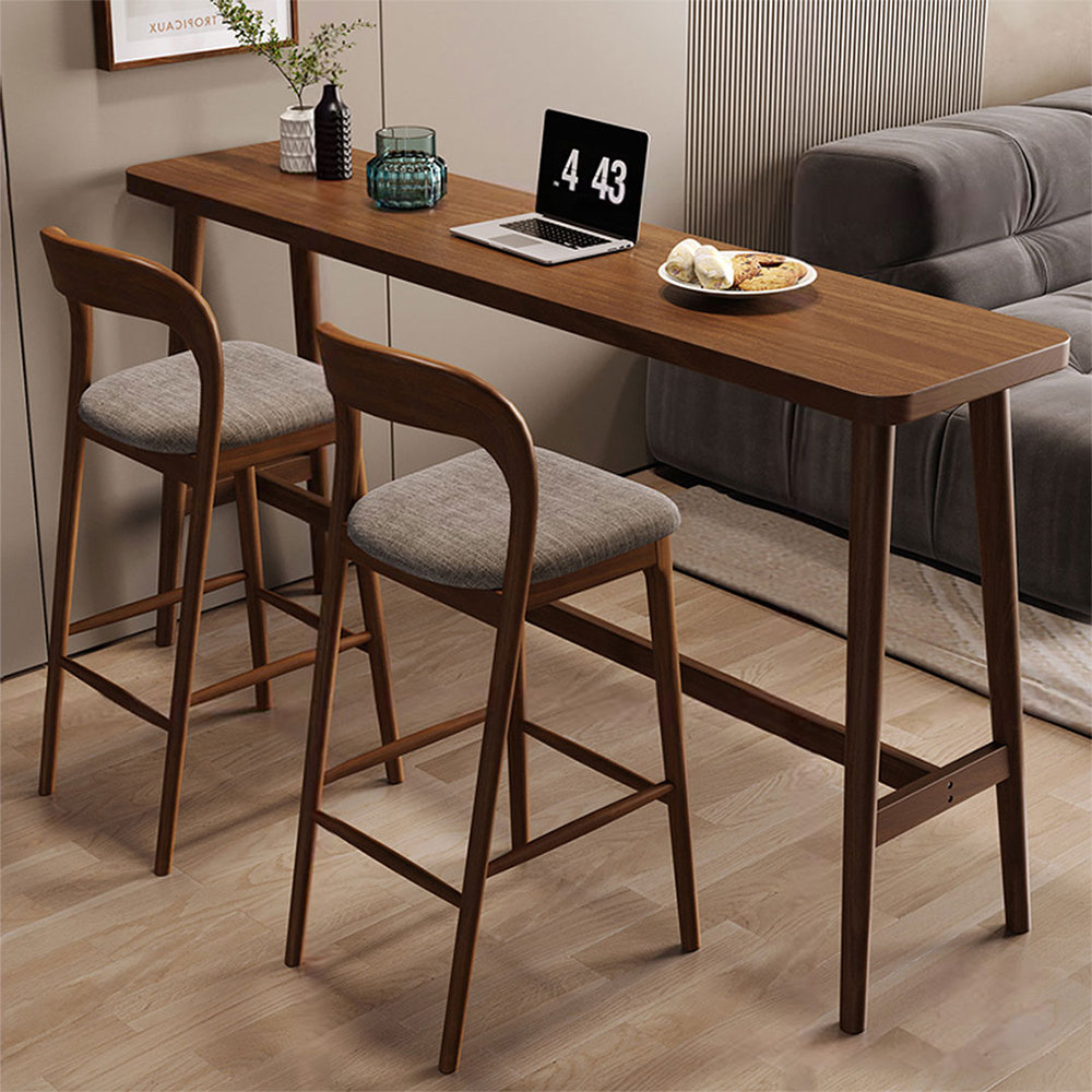Corrigan Studio 2-Person Nut-brown Rectangular Solid Wood Bar Table Sets - Wayfair Canada