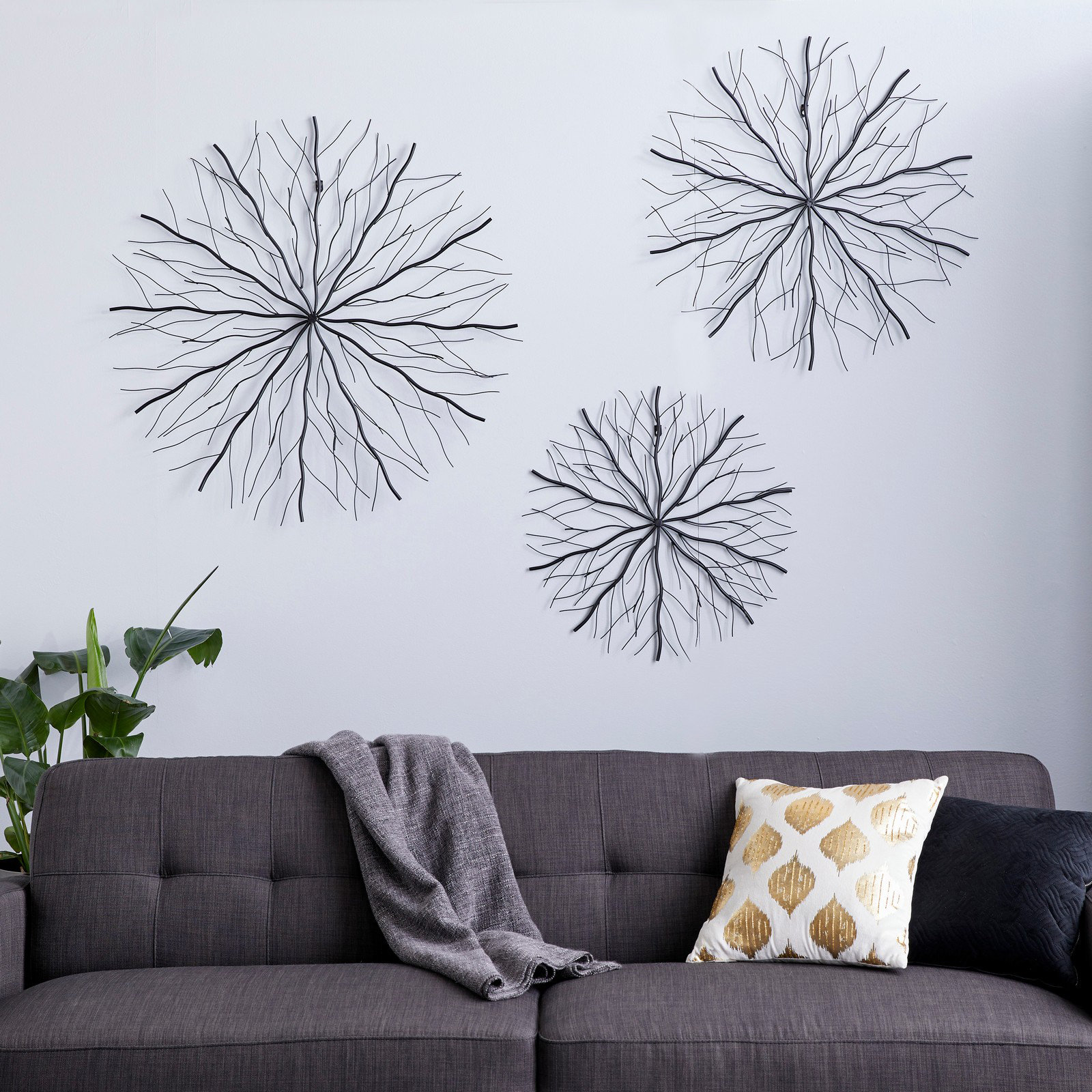 17 Stories Modern 3-Piece Plants & Flowers Wall Decor Set | Wayfair