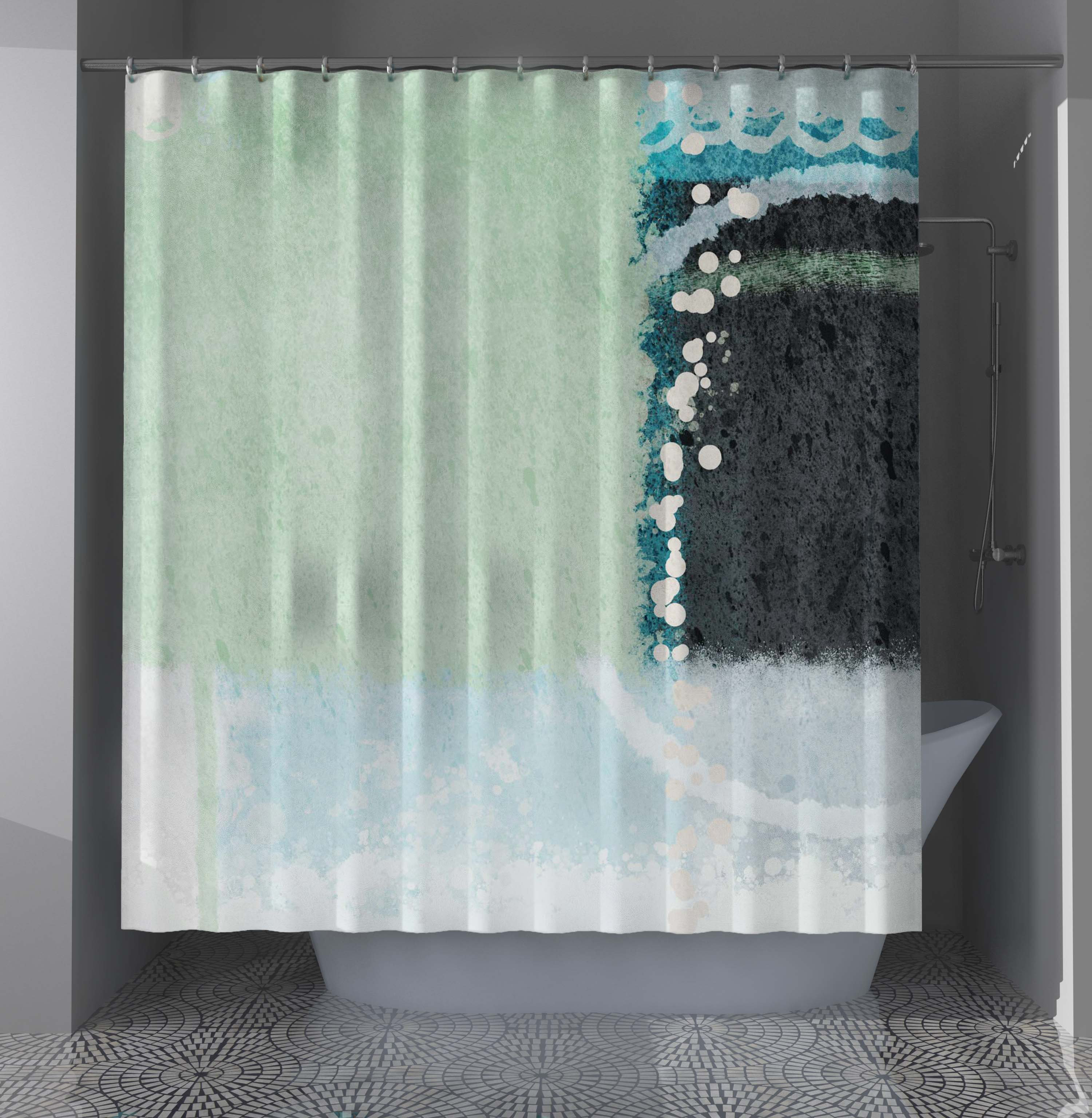 East Urban Home Gavra Abstract Shower Curtain | Wayfair