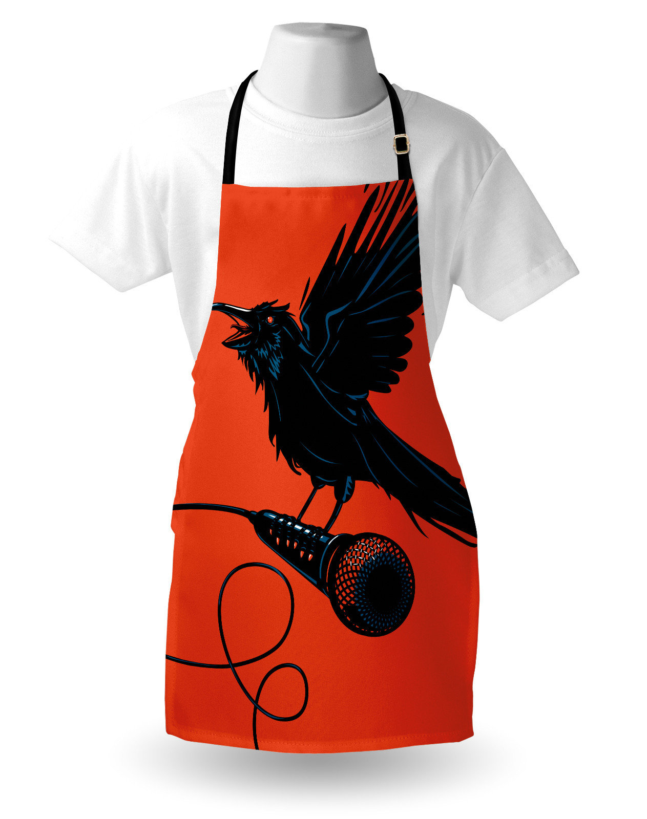 East Urban Home Indie Apron Unisex, Raven with Microphone, Adult Size ...