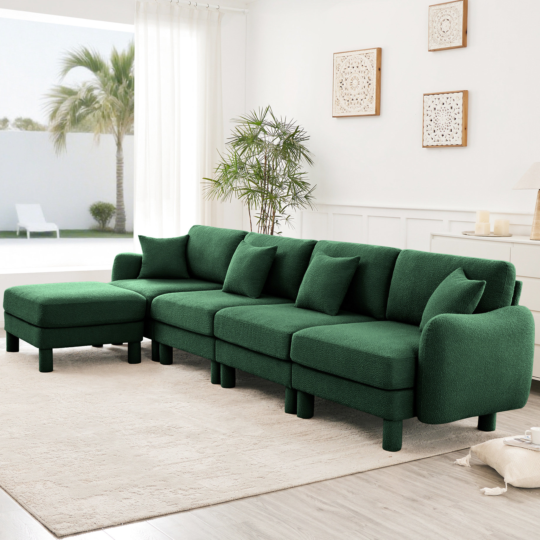 Latitude Run® 4, Convertible L Shape Sectional , Shell-shaped ...